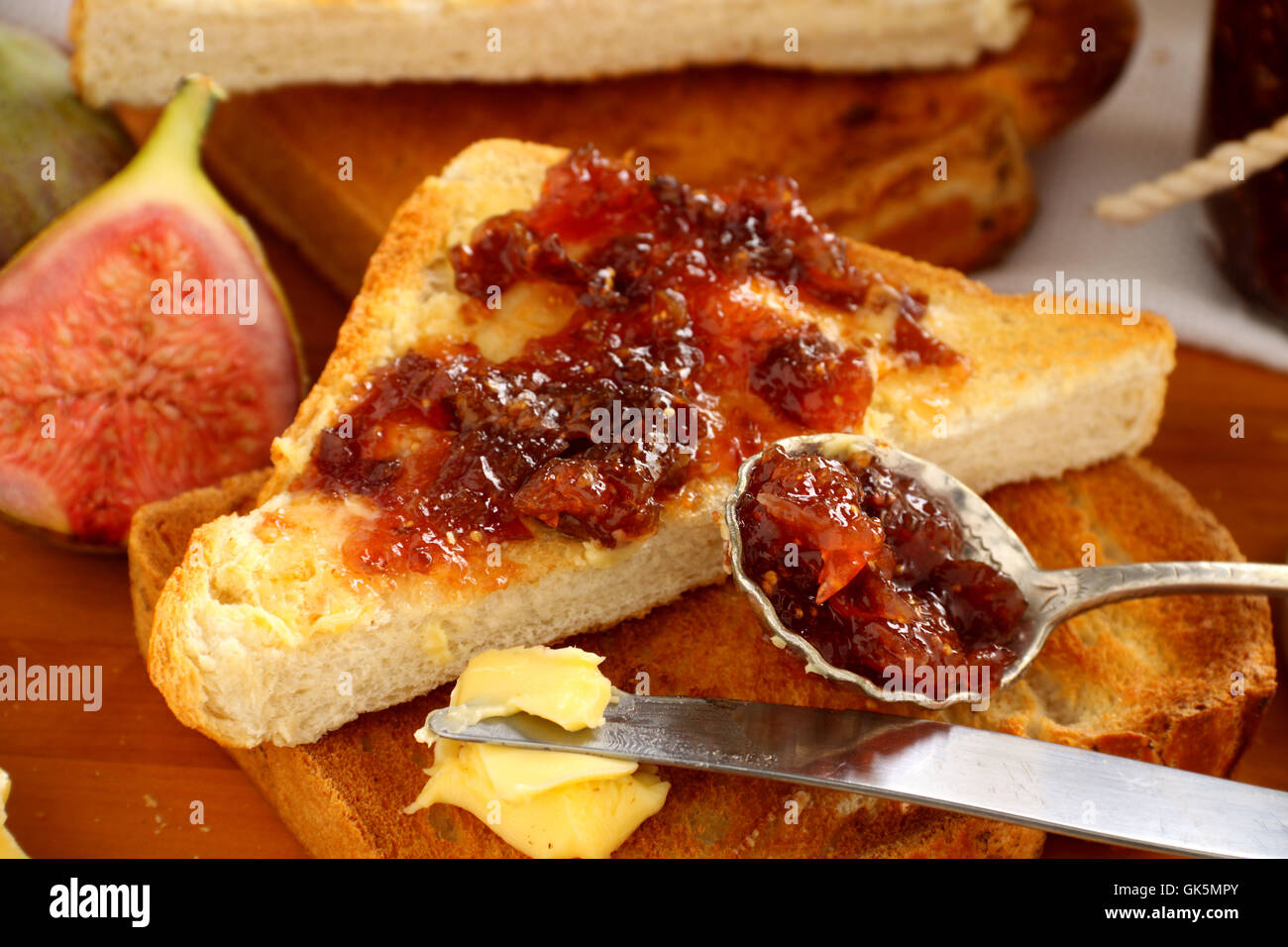 bread figs toast Stock Photo - Alamy
