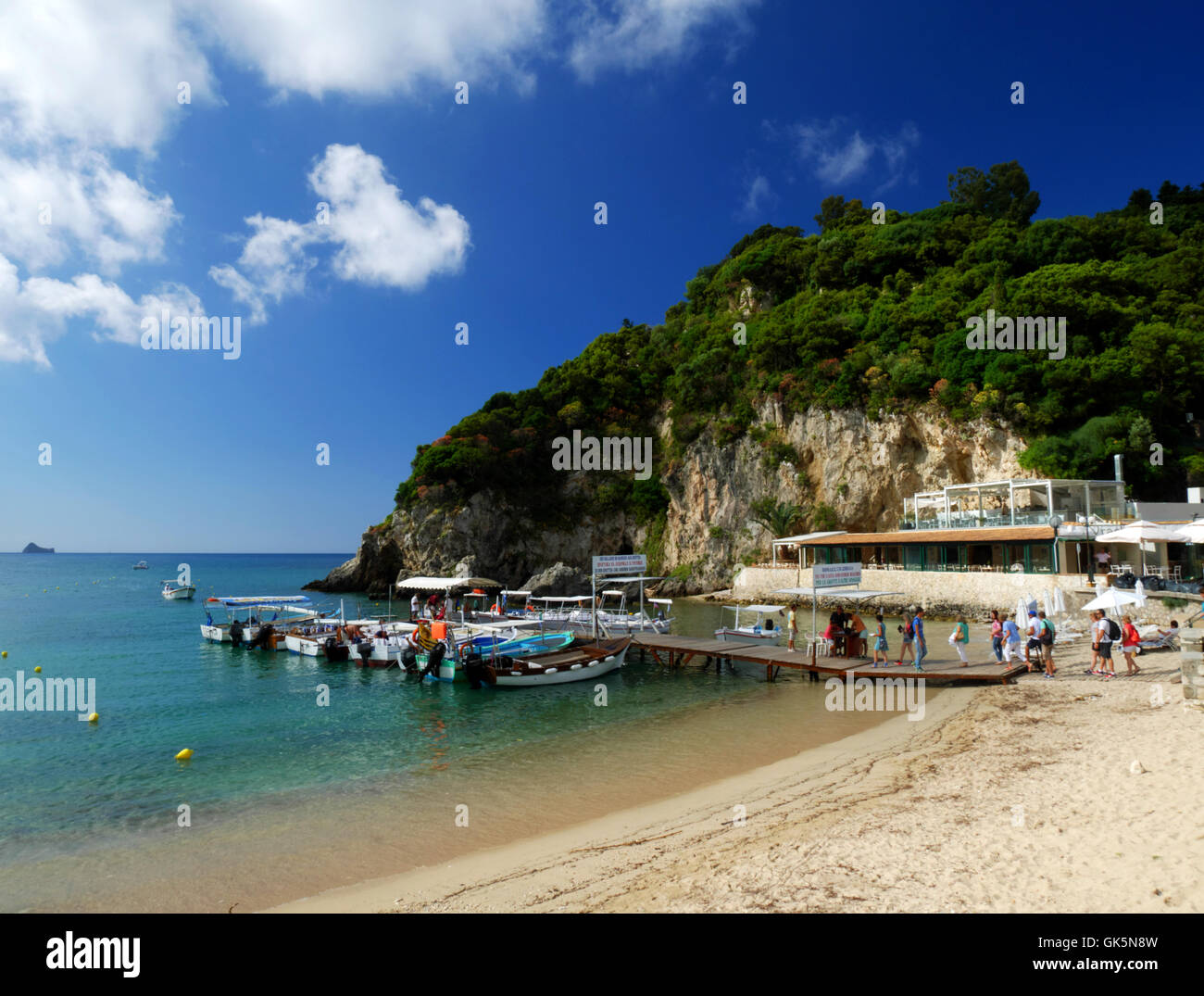 Agios Spiridon beach, Palaiokstritsa, Corfu, Greece Stock Photo - Alamy