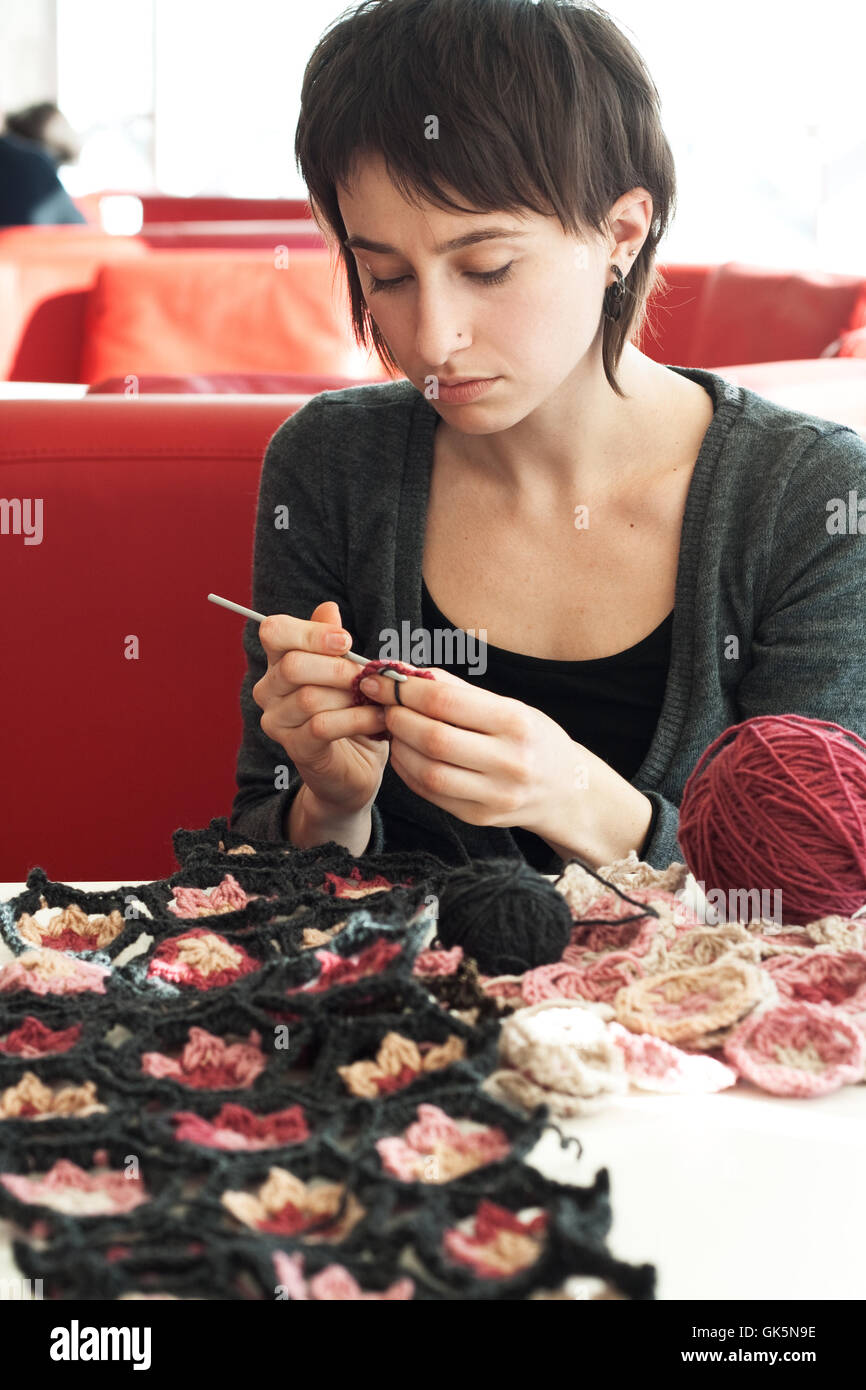 Young girl crochet Stock Photo - Alamy