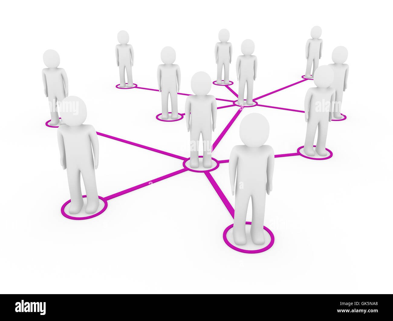 3d men network social purple Stock Photo - Alamy