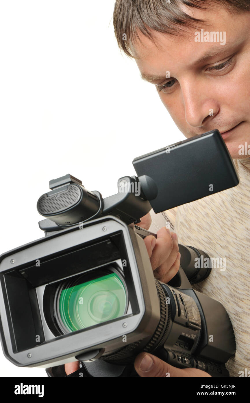 The man with a videocamera Stock Photo - Alamy