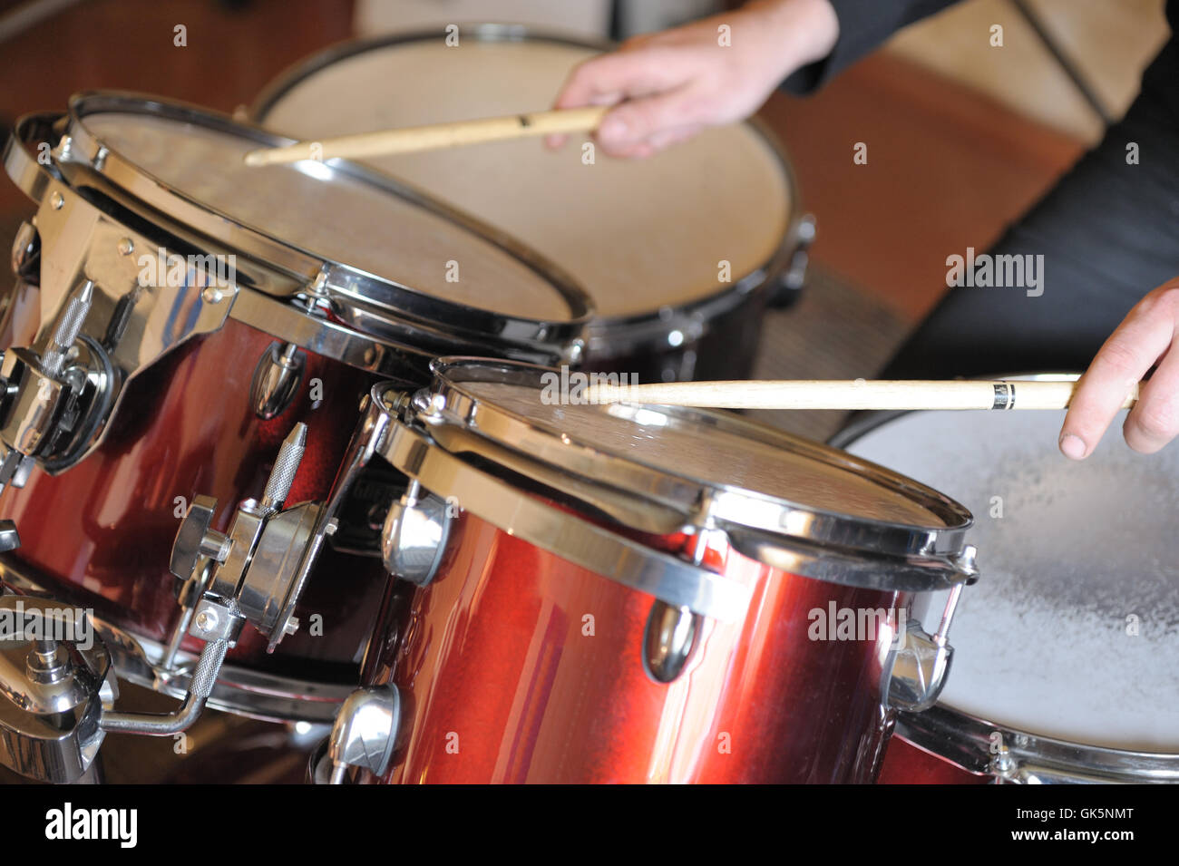 The drummer in action Stock Photo - Alamy