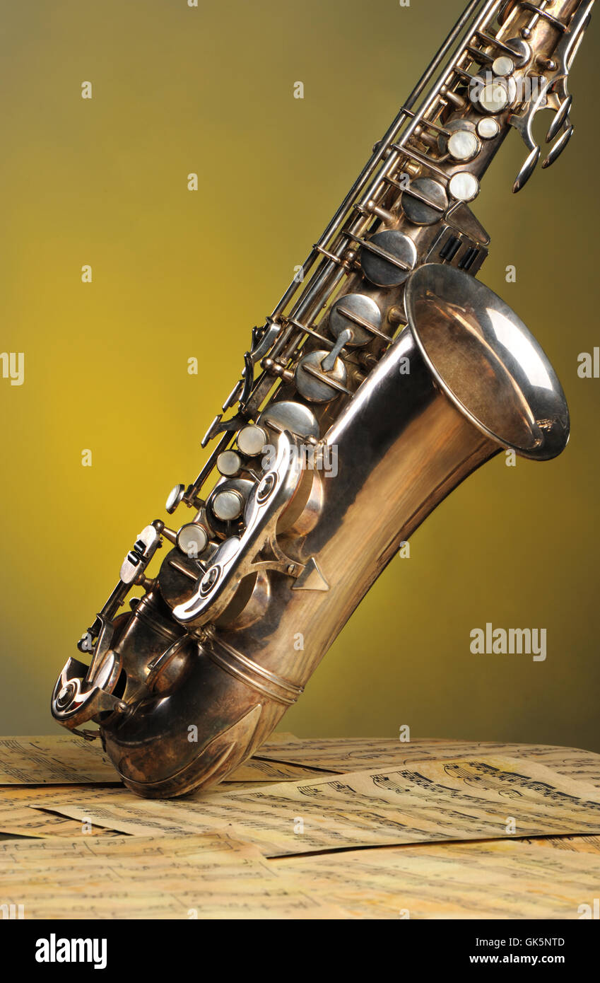 Old saxophone notes musical instrument hi-res stock photography and ...