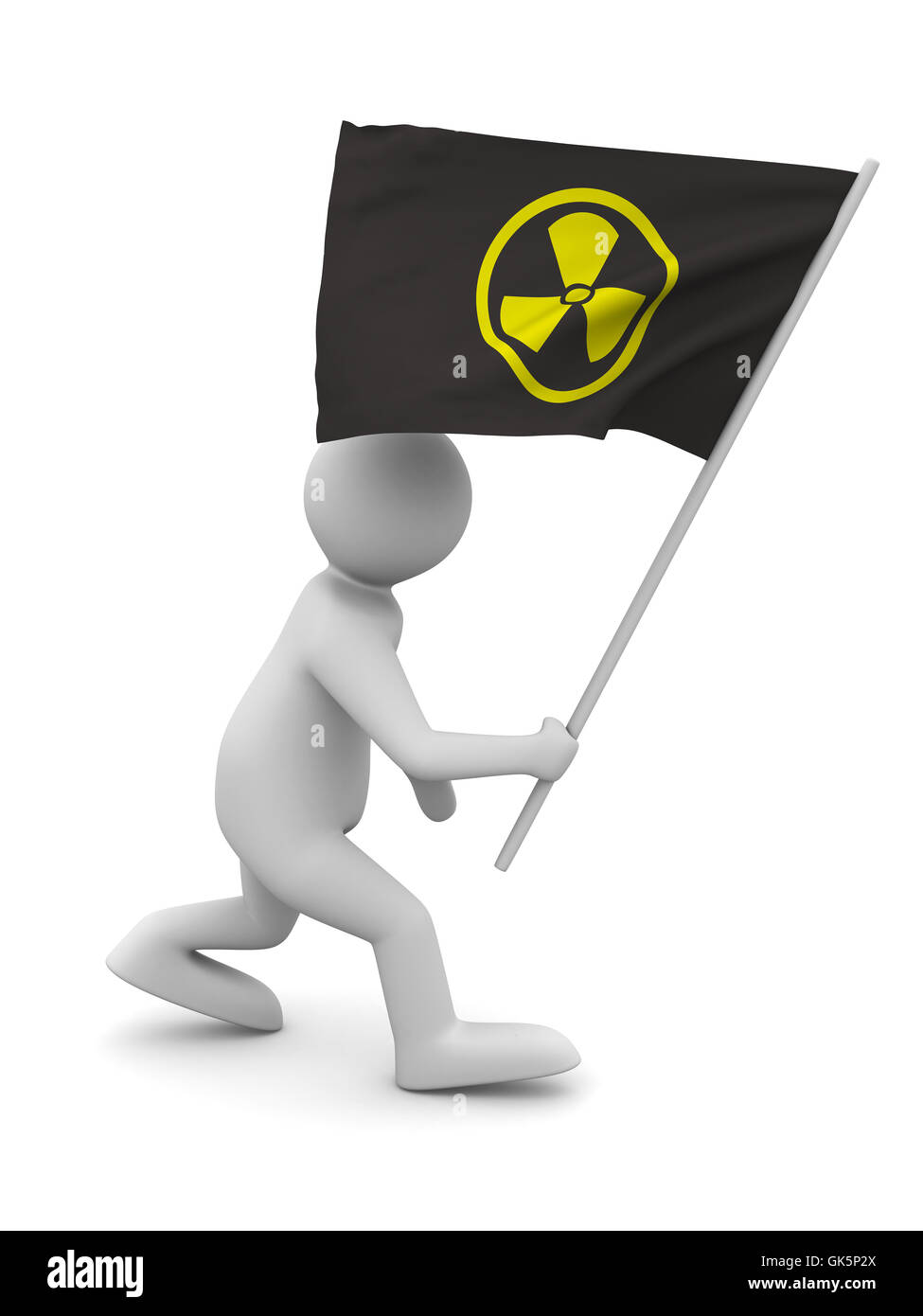 radiation symbol on flag. Isolated 3D image Stock Photo - Alamy