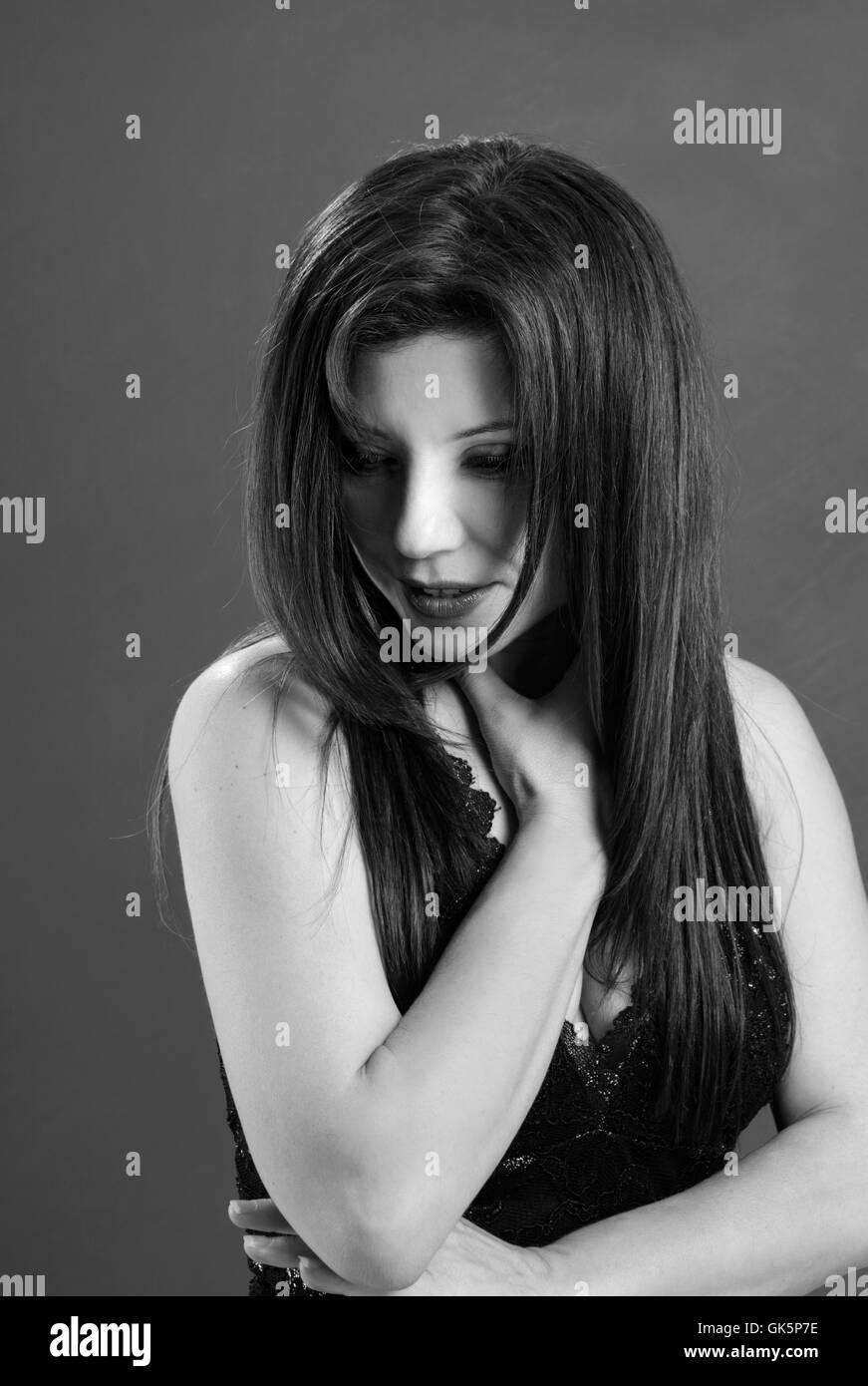 Beauty beautiful attractive Black and White Stock Photos & Images - Alamy