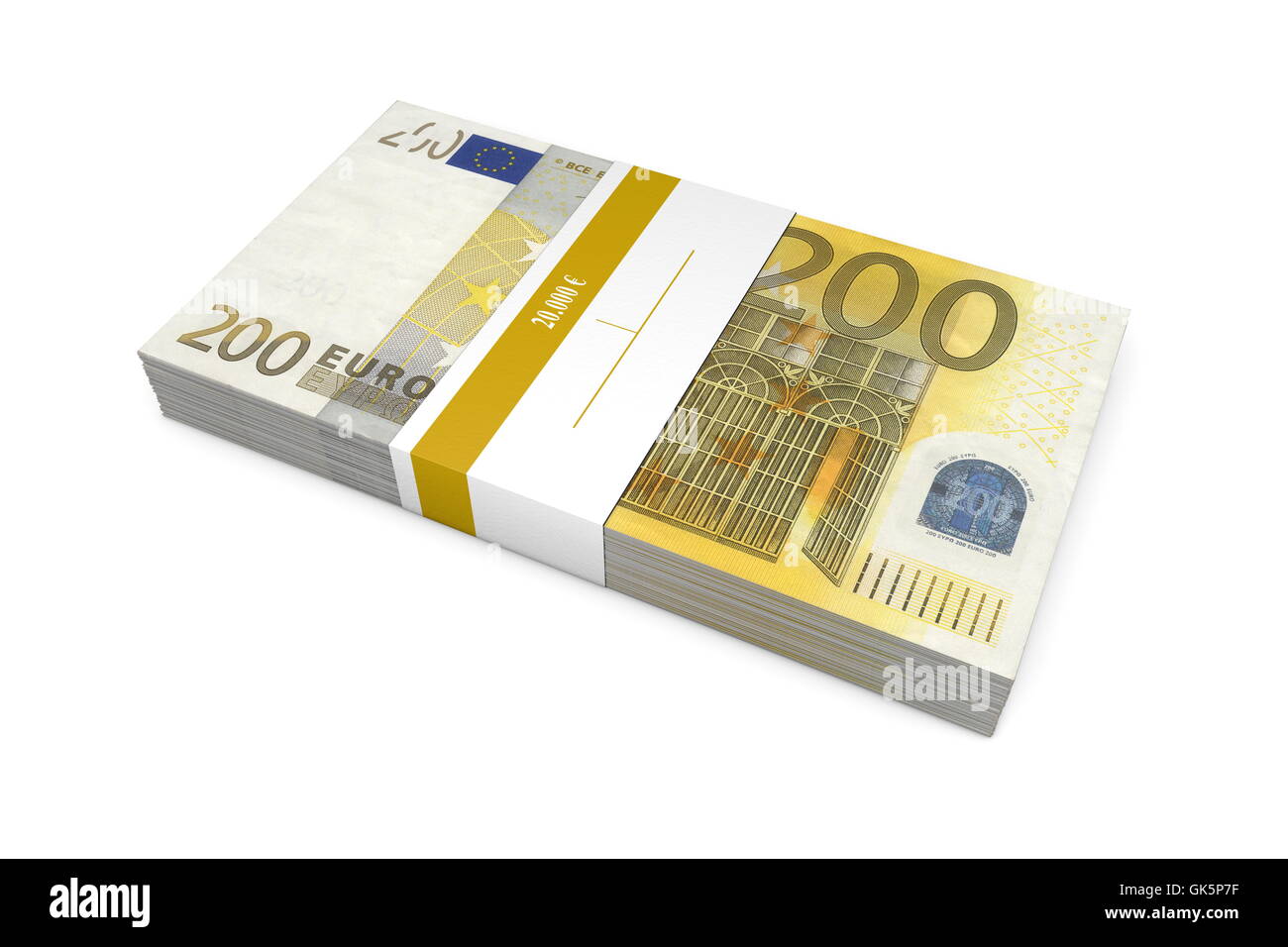 Packet of 200 Euro Notes with Bank Wrapper Stock Photo - Alamy