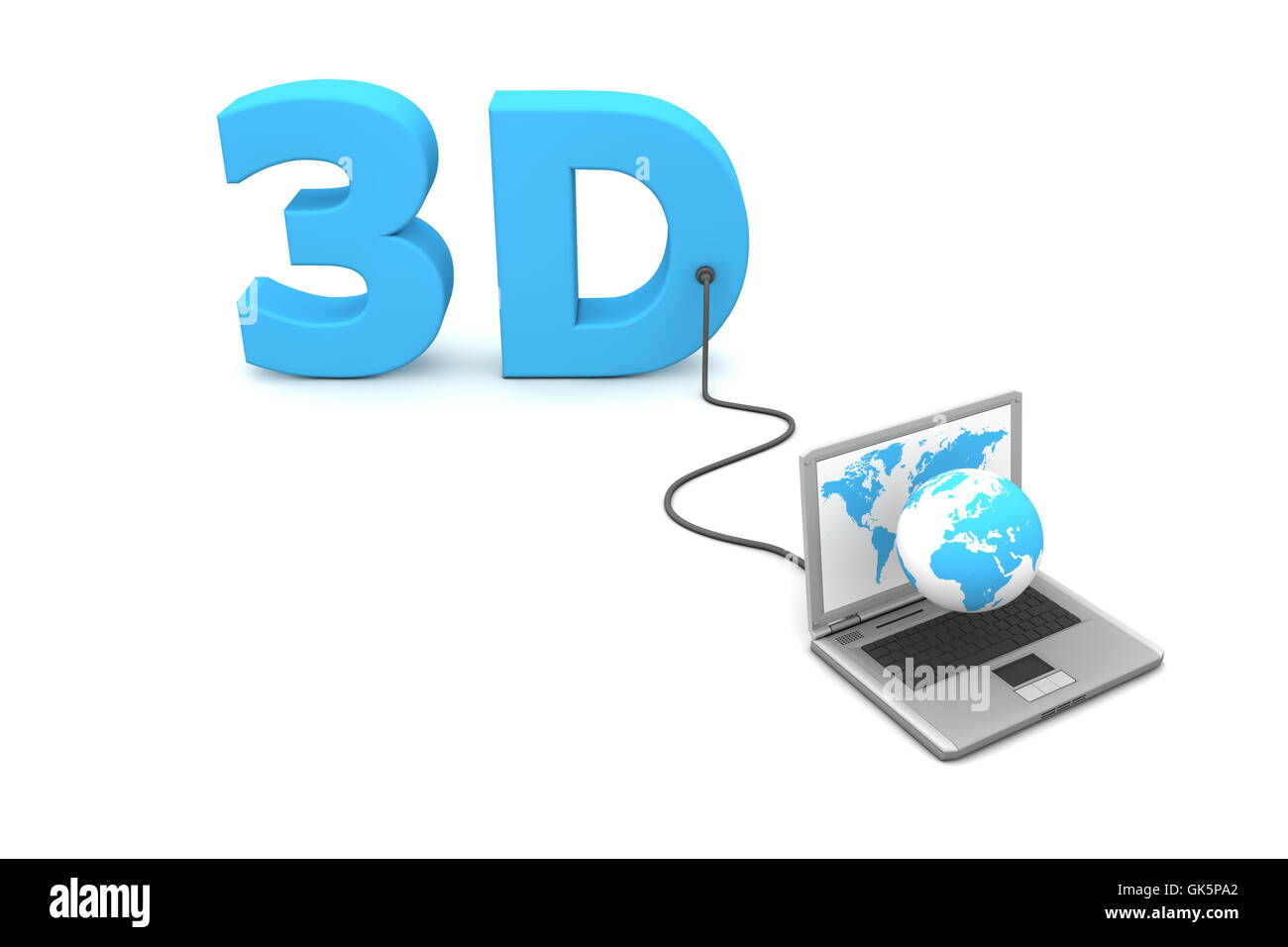 Wired to 3D Stock Photo - Alamy