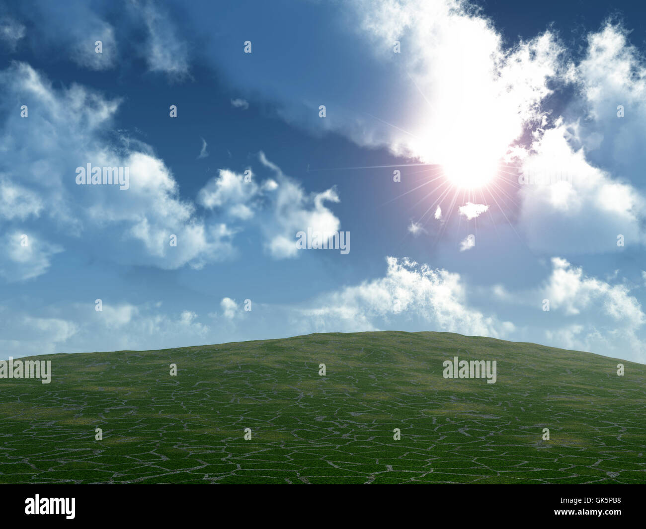 Beams of the sun and land Stock Photo - Alamy