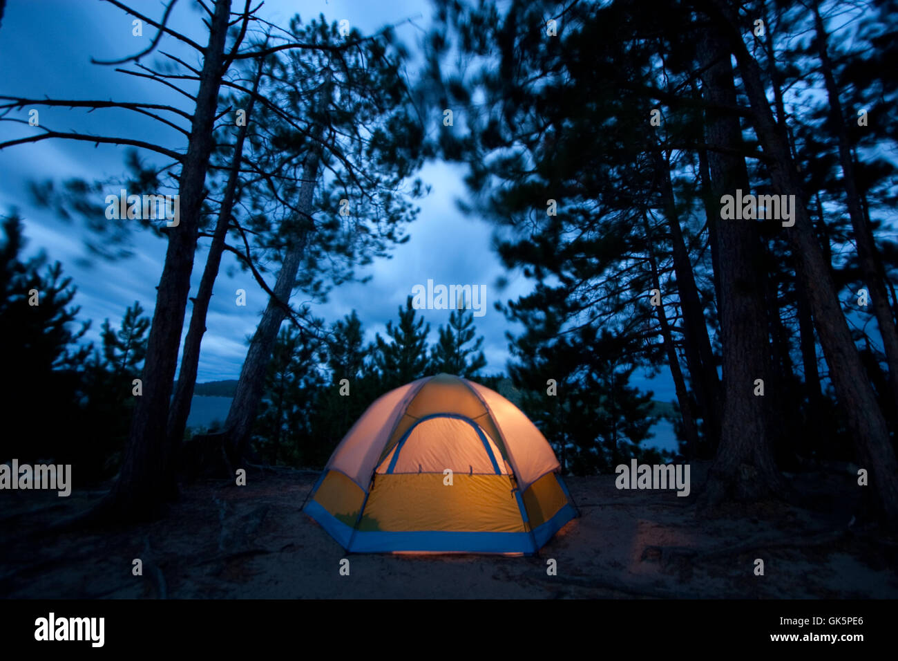 Windy Night at the Campsite Stock Photo - Alamy