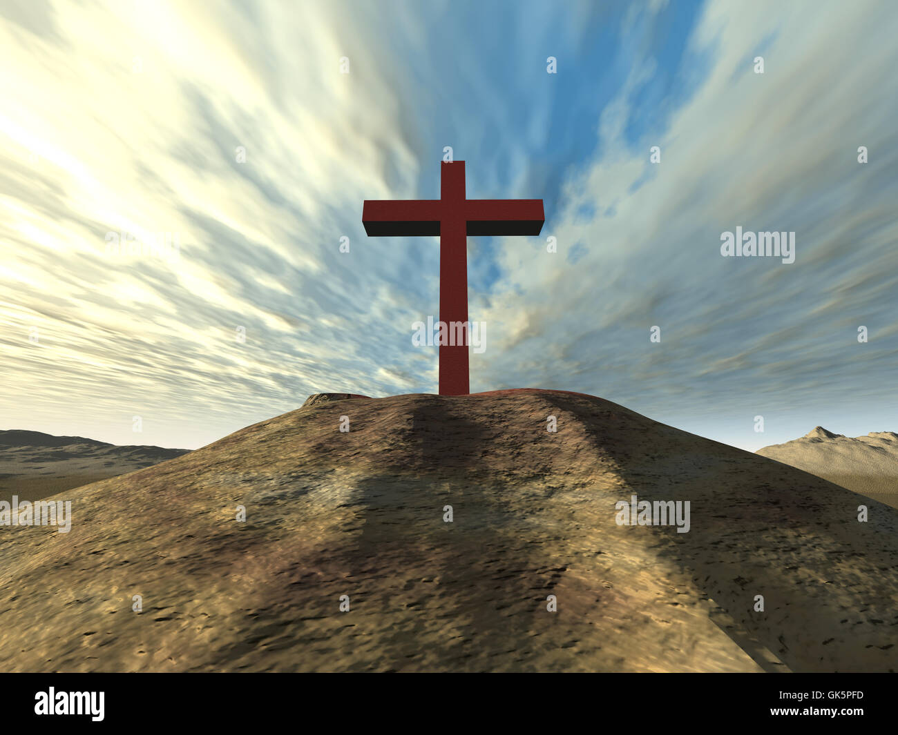Cross on a hill Stock Photo - Alamy