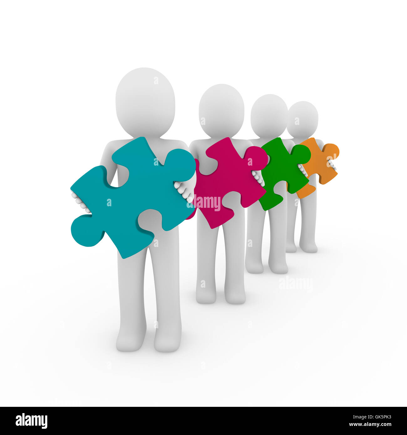 3d men puzzle teamwork hi-res stock photography and images - Alamy