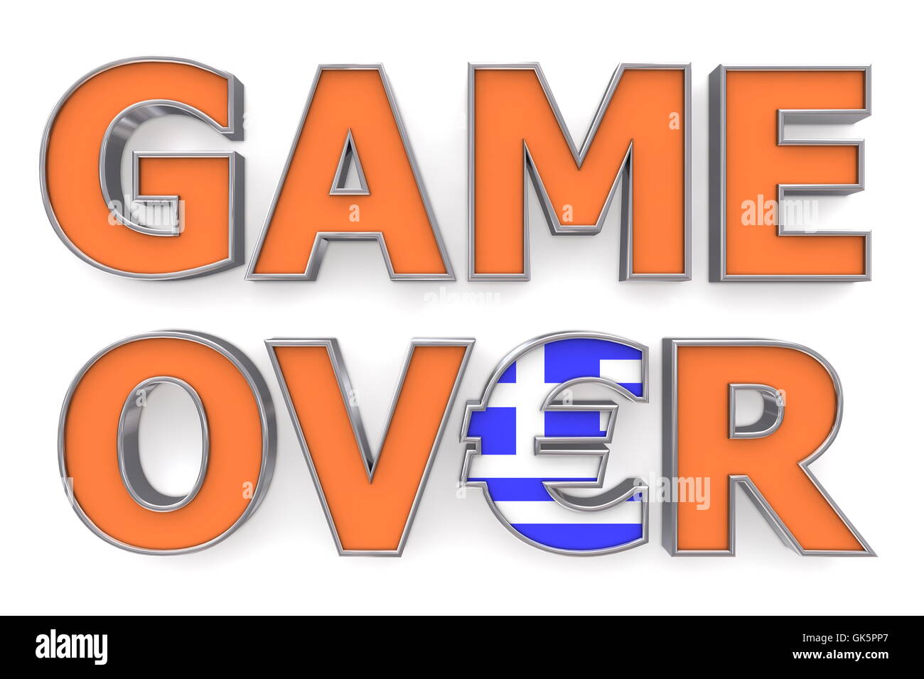Greek Euro Game Over - One Euro Symbol Stock Photo - Alamy