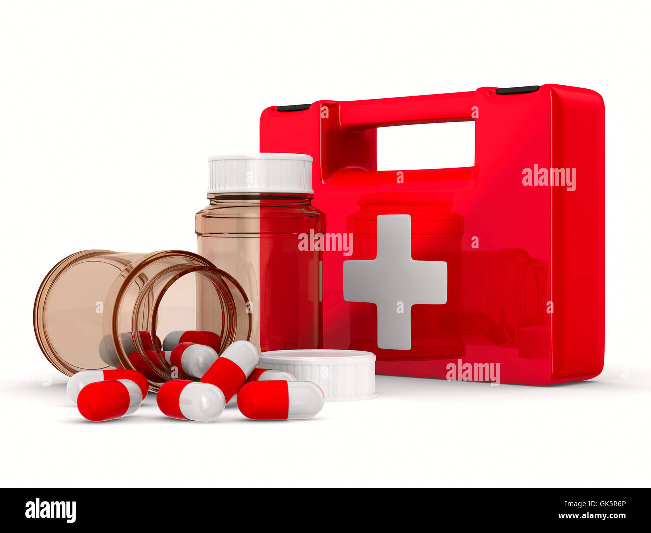 First aid kit on white background. Isolated 3D image Stock Photo - Alamy
