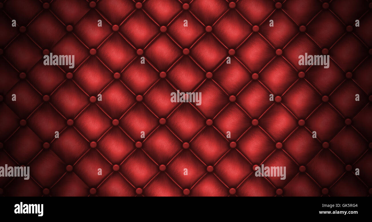 Texture leather quilted a sofa. Red color Stock Photo - Alamy