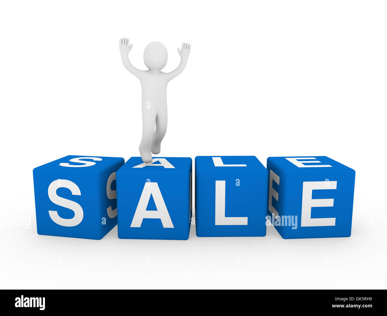 3d human sale cube jump Stock Photo - Alamy
