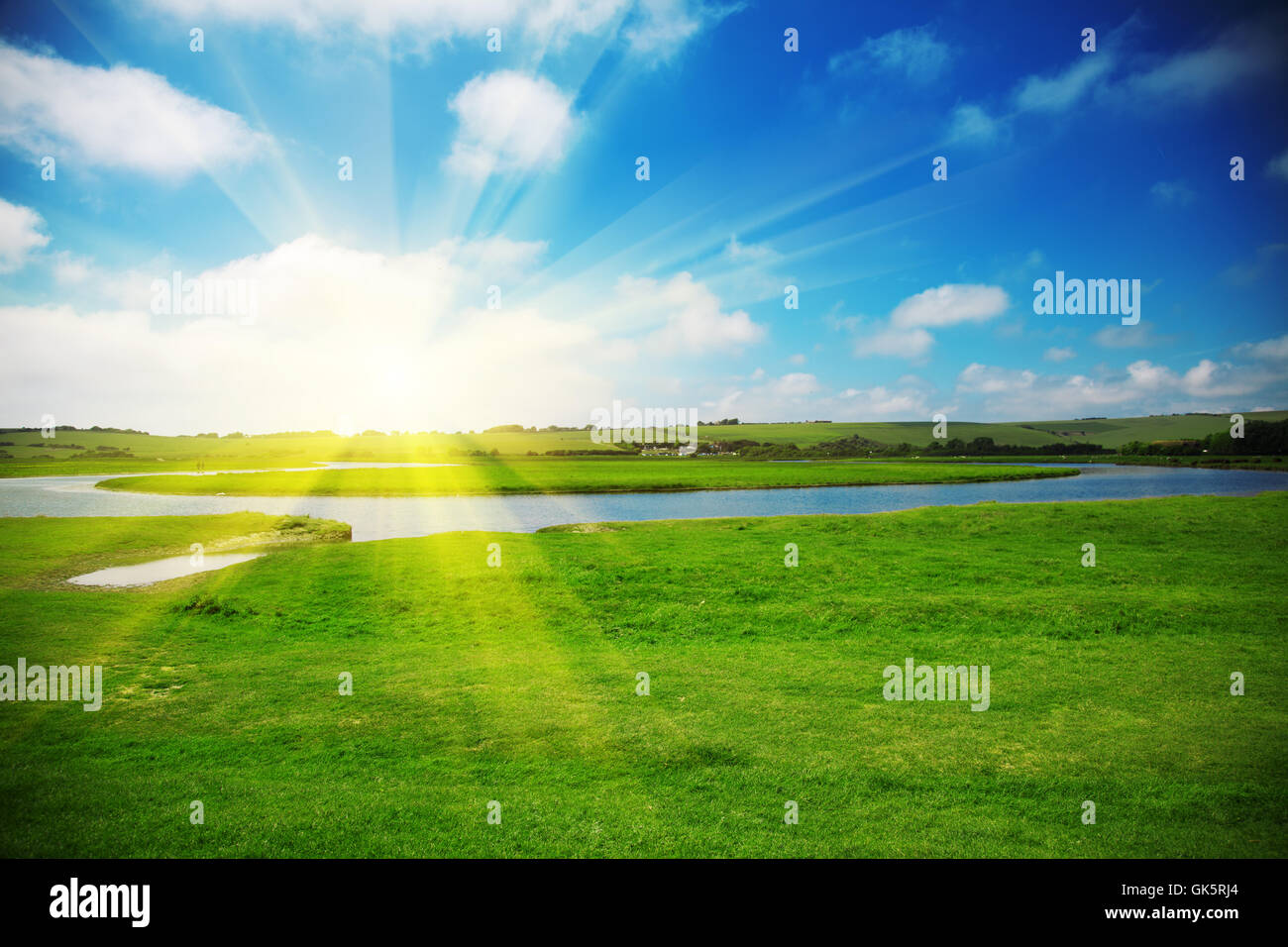 horizon field sunrise Stock Photo - Alamy