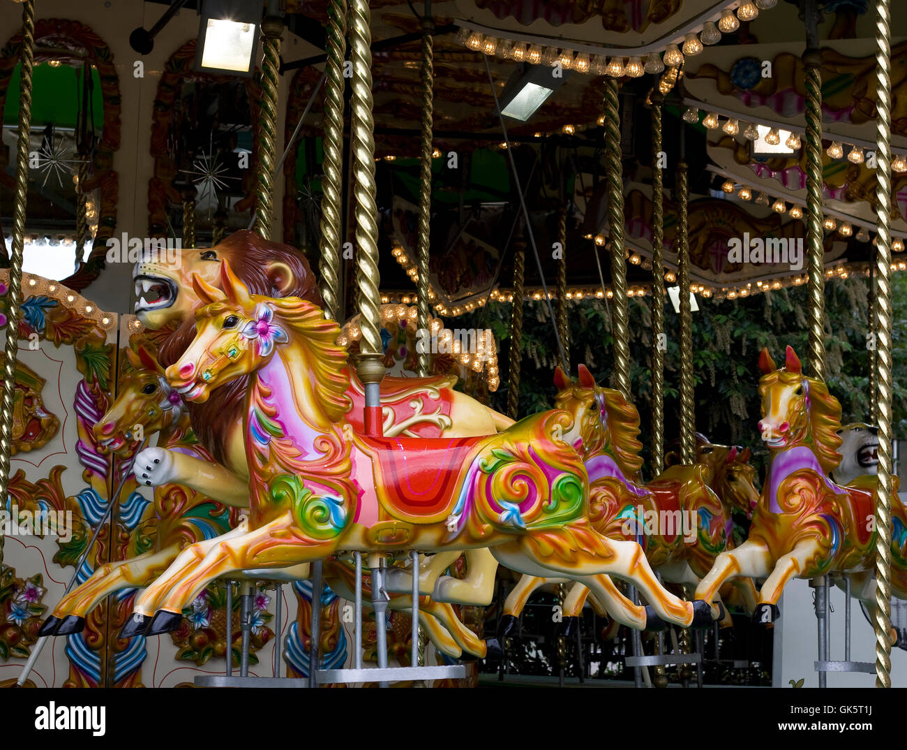 An old fashioned carousel Stock Photo - Alamy