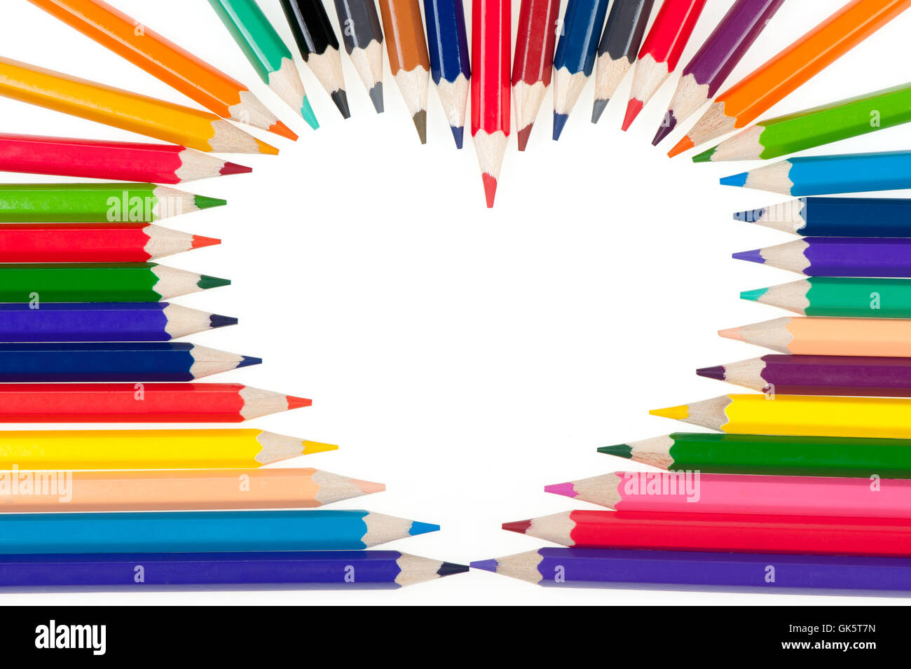 Heart from color pencils Stock Photo - Alamy