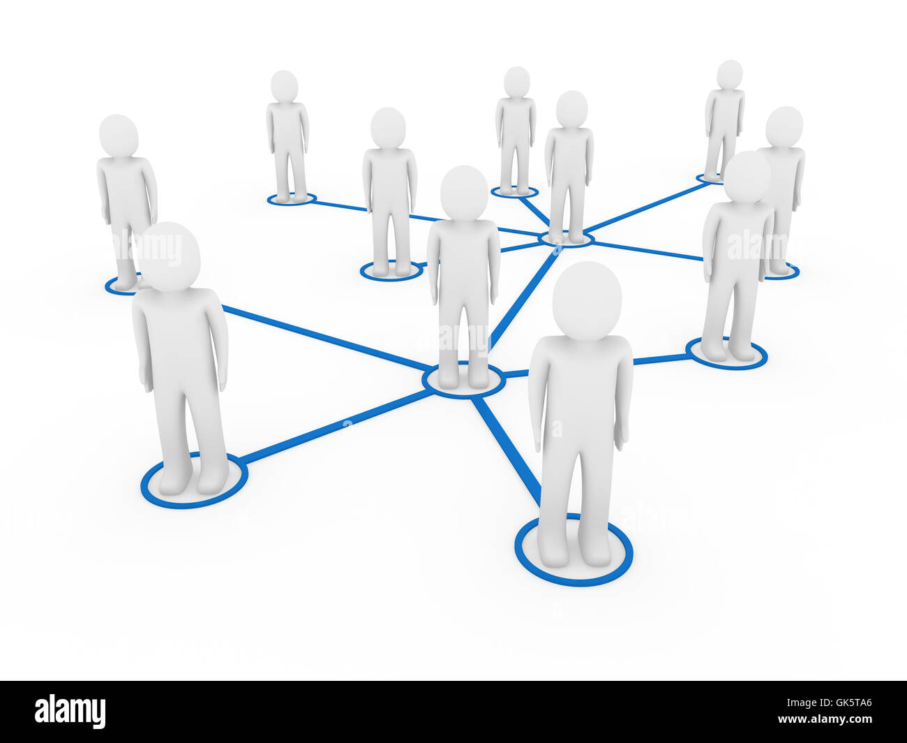 3d men network social blue Stock Photo - Alamy