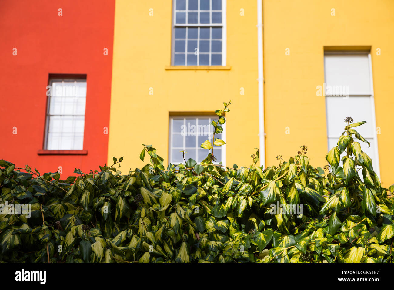 Coloured buildings in the grounds of Dublin Castle, Ireland Stock Photo ...