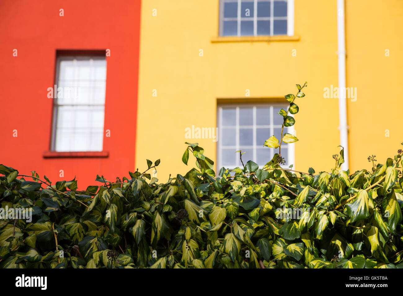 Coloured buildings in the grounds of Dublin Castle, Ireland Stock Photo ...