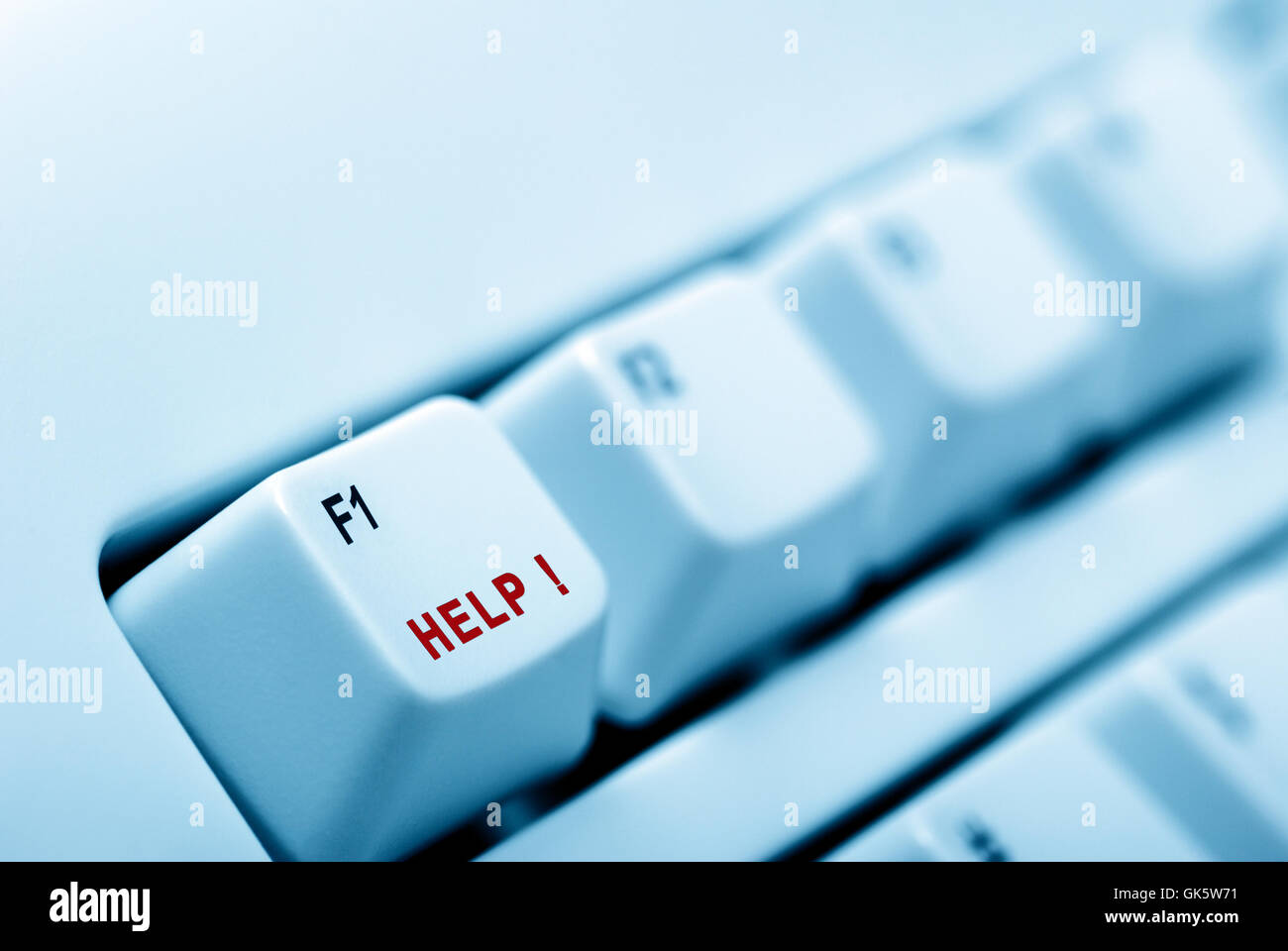 keyboard help blue Stock Photo - Alamy