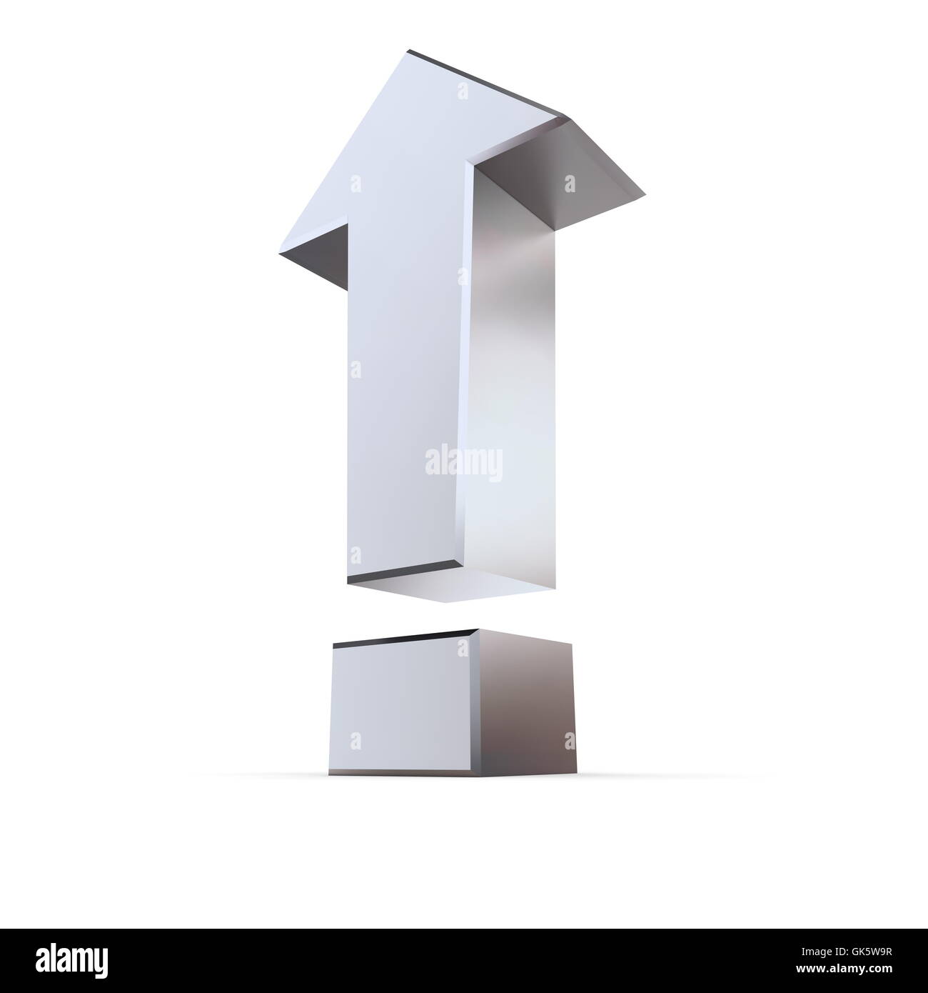Metallic Exclamation Mark Symbol - Arrow Up Stock Photo - Alamy