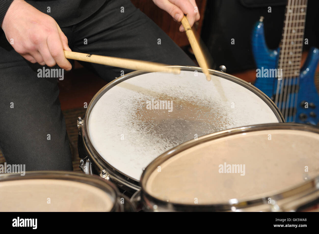 The drummer in action Stock Photo - Alamy