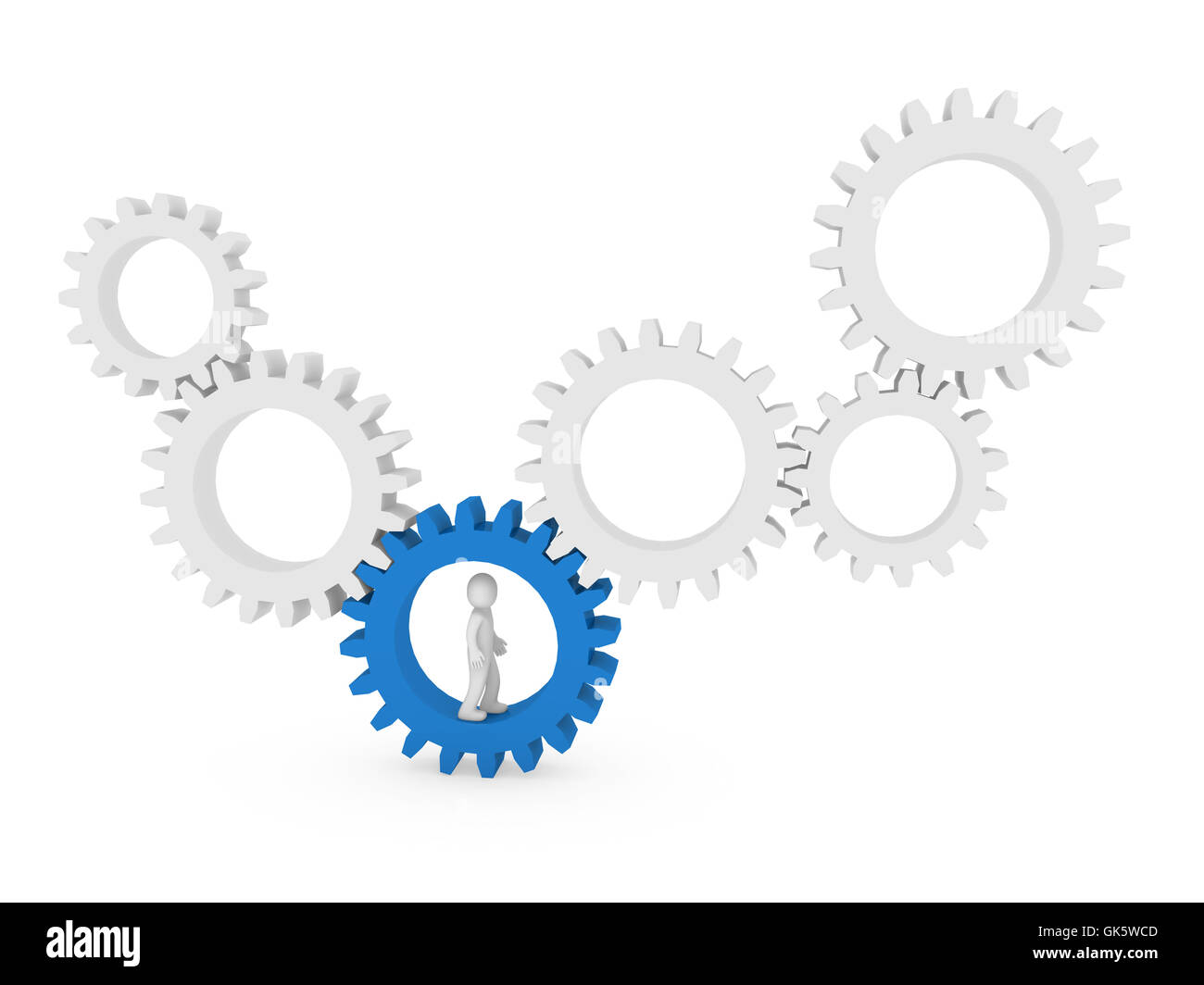 3d gear human blue Stock Photo - Alamy