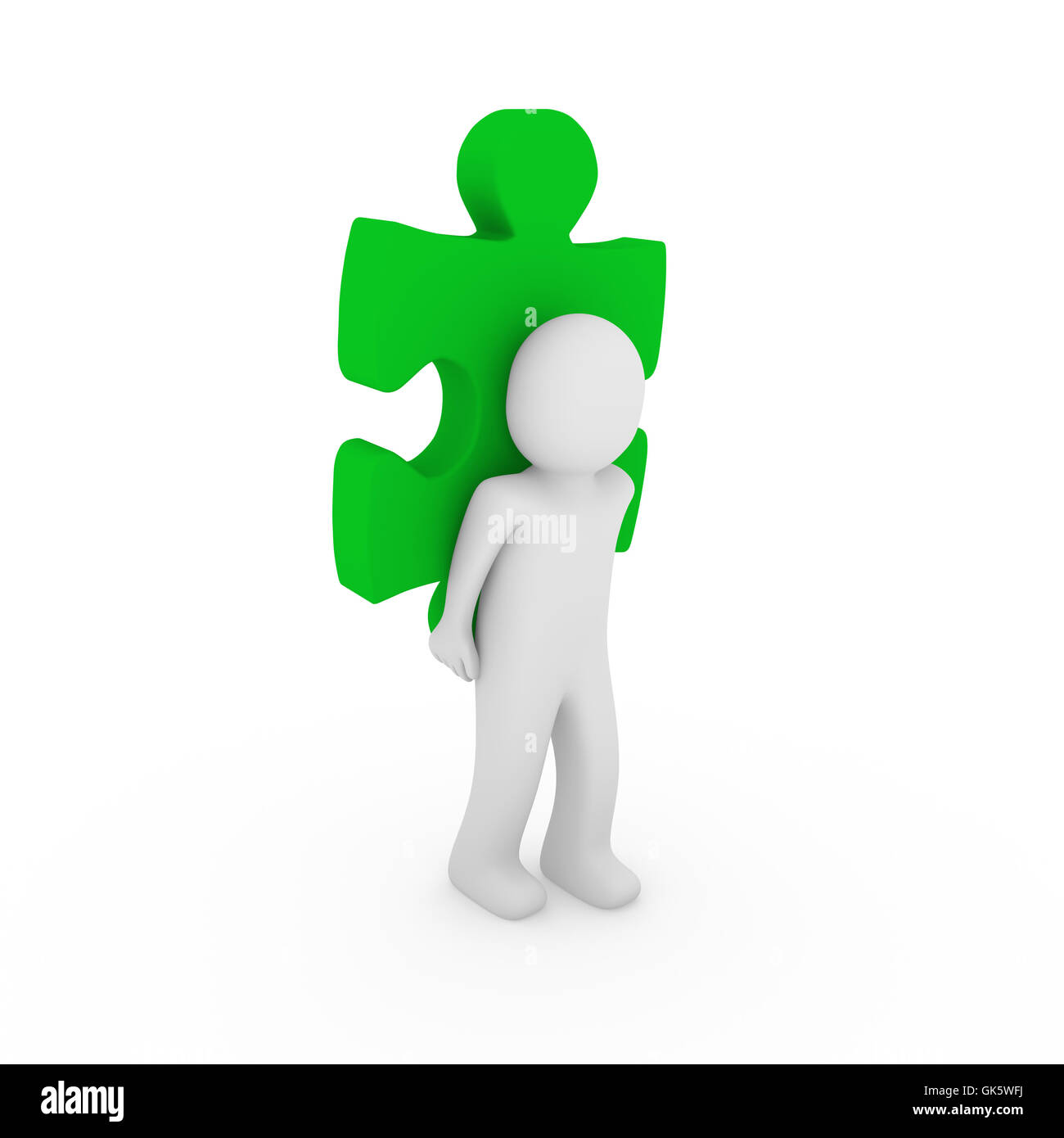 3d human puzzle green Stock Photo - Alamy