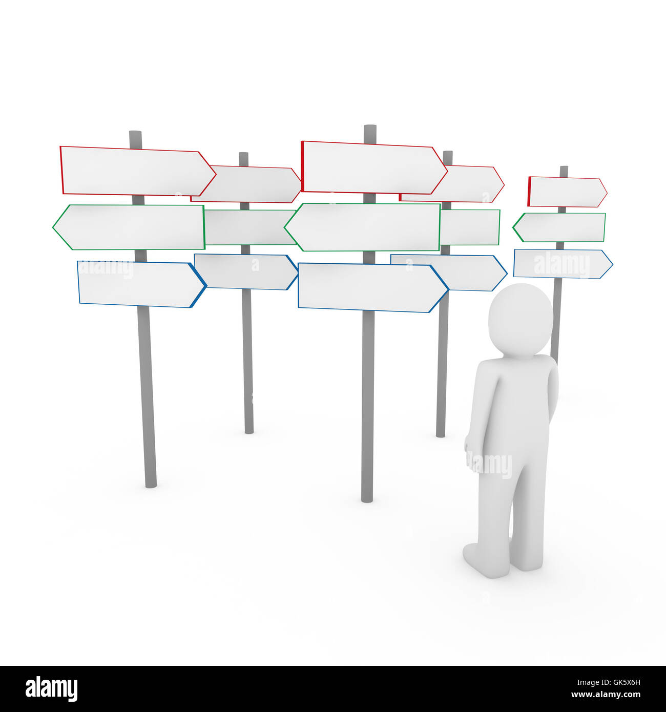 3d human man way sign Stock Photo - Alamy
