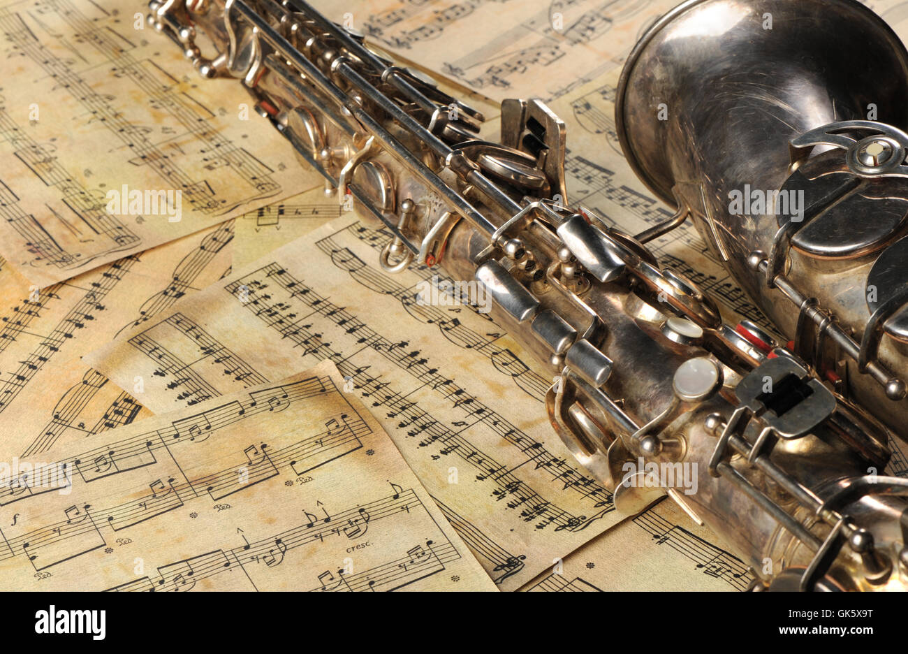 Old saxophone notes musical instrument hi-res stock photography and ...