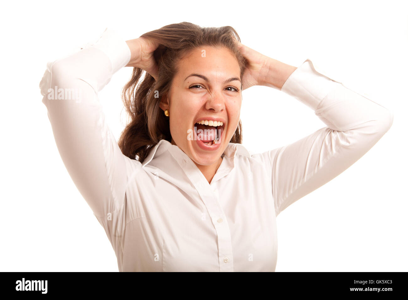 young woman stressed Stock Photo - Alamy