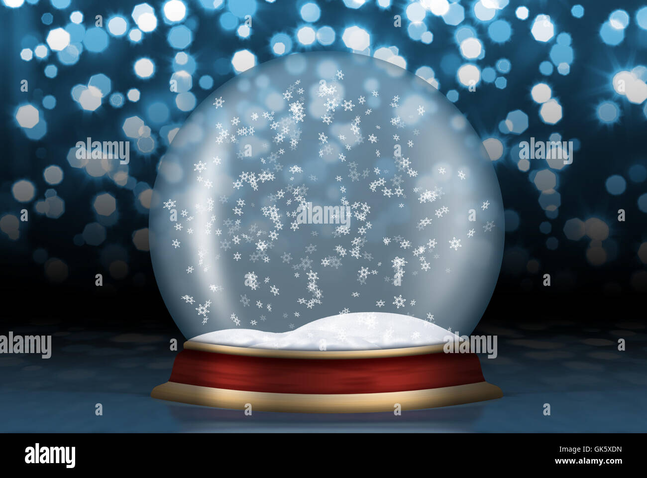 Glass sphere with snow from background Stock Photo - Alamy