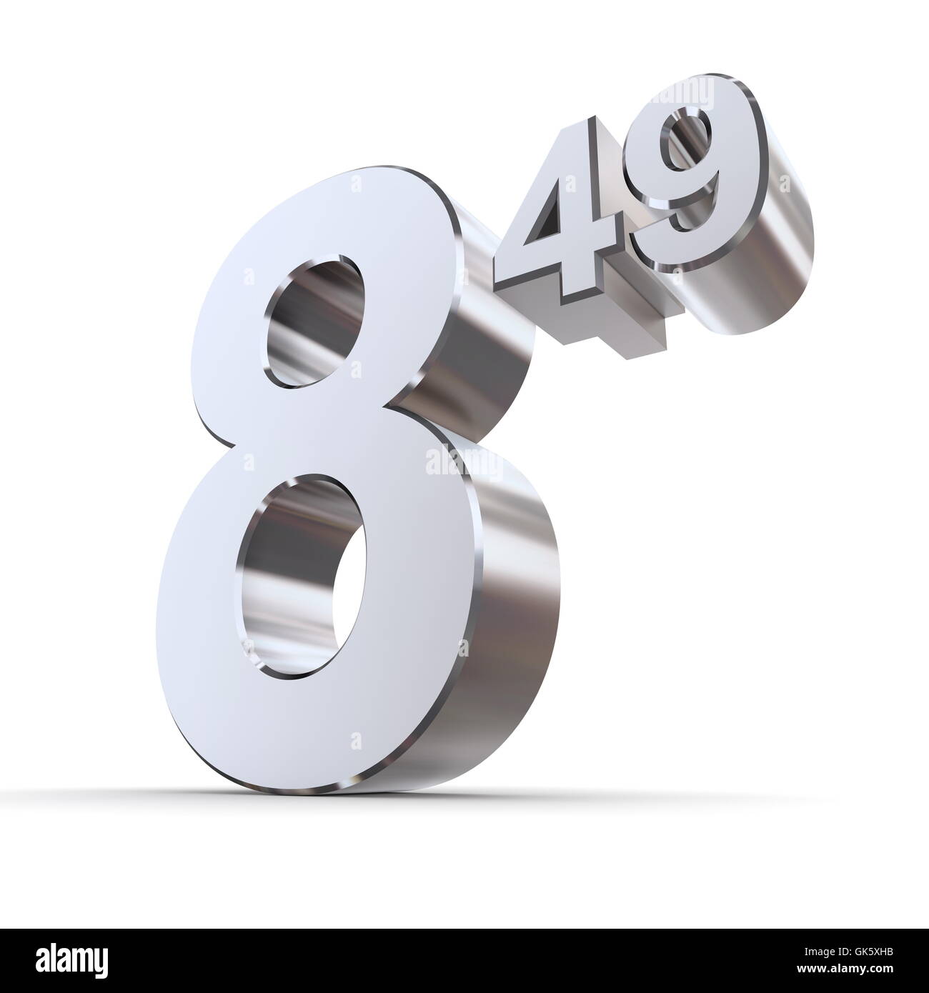 Solid Price Tag Number 8.49 - Shiny Silver-Chrome Stock Photo - Alamy
