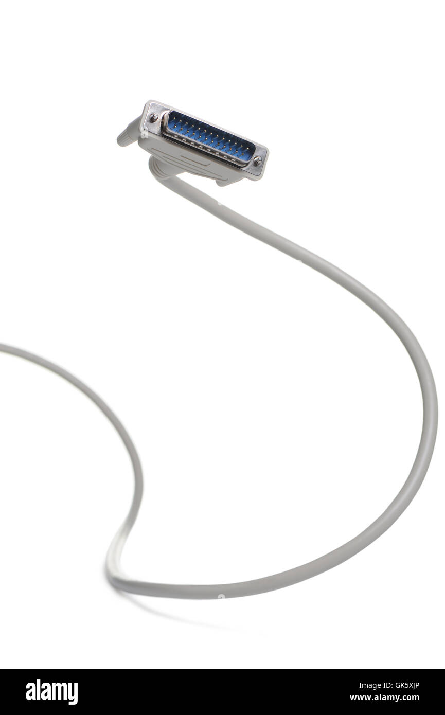Computer cable LPT Stock Photo - Alamy