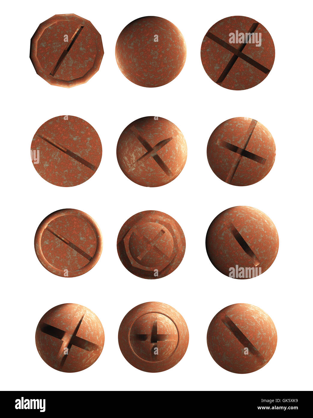 Set of rusty screws Stock Photo - Alamy
