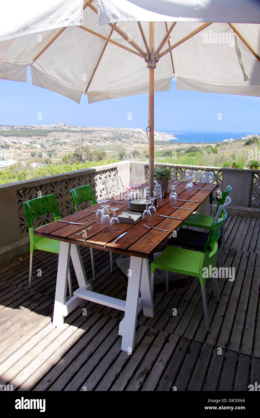 Table set for lunch Stock Photo - Alamy