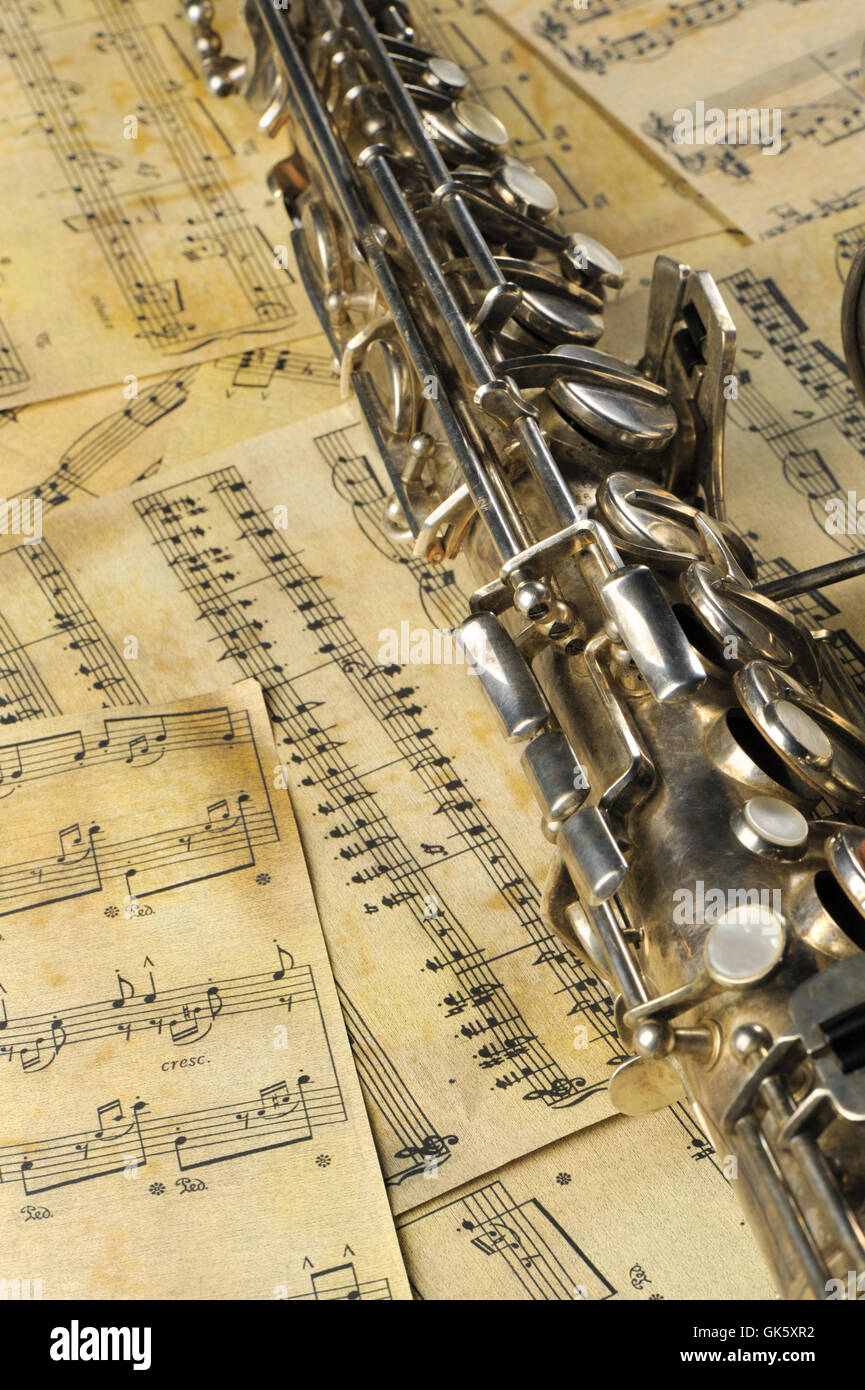 Old saxophone notes musical instrument hi-res stock photography and ...