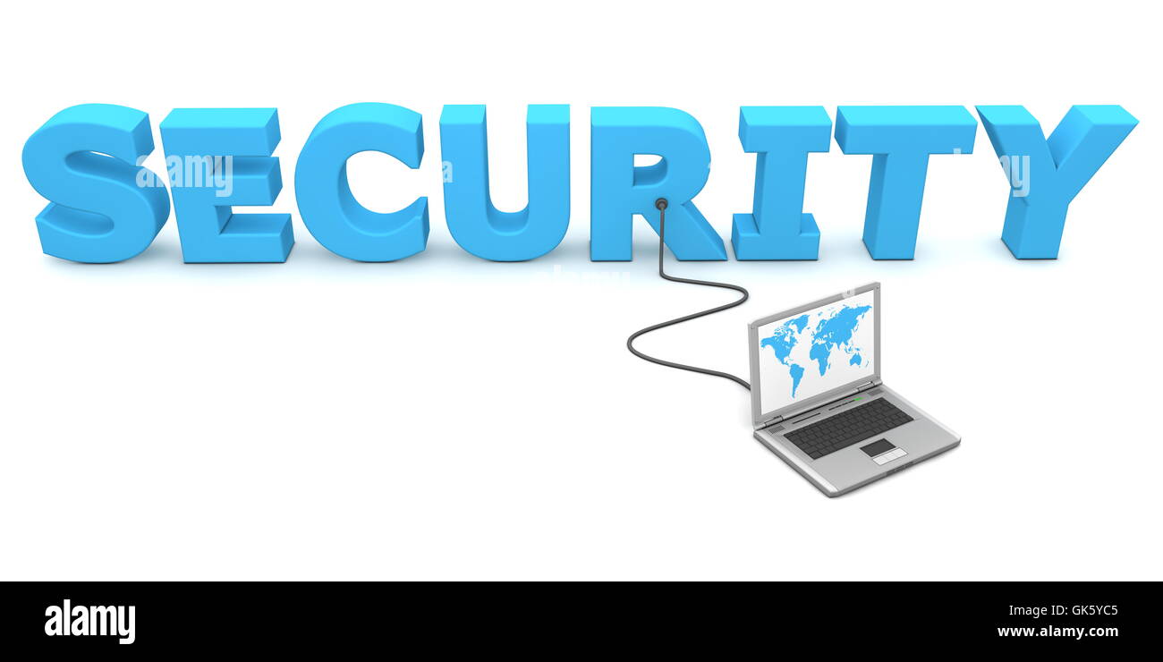 Wired to Security - Blue Stock Photo - Alamy