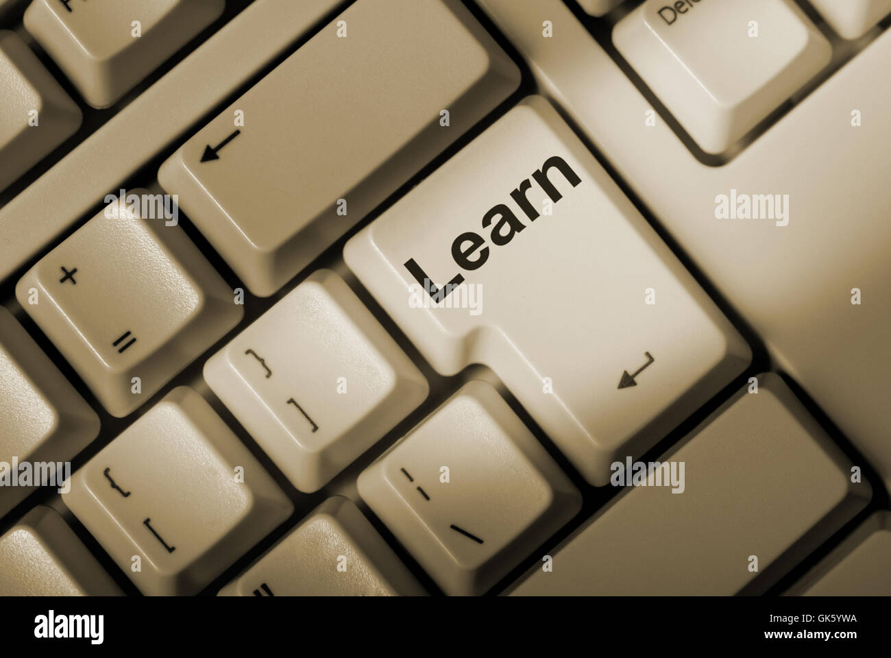 keyboard with key learn Stock Photo - Alamy