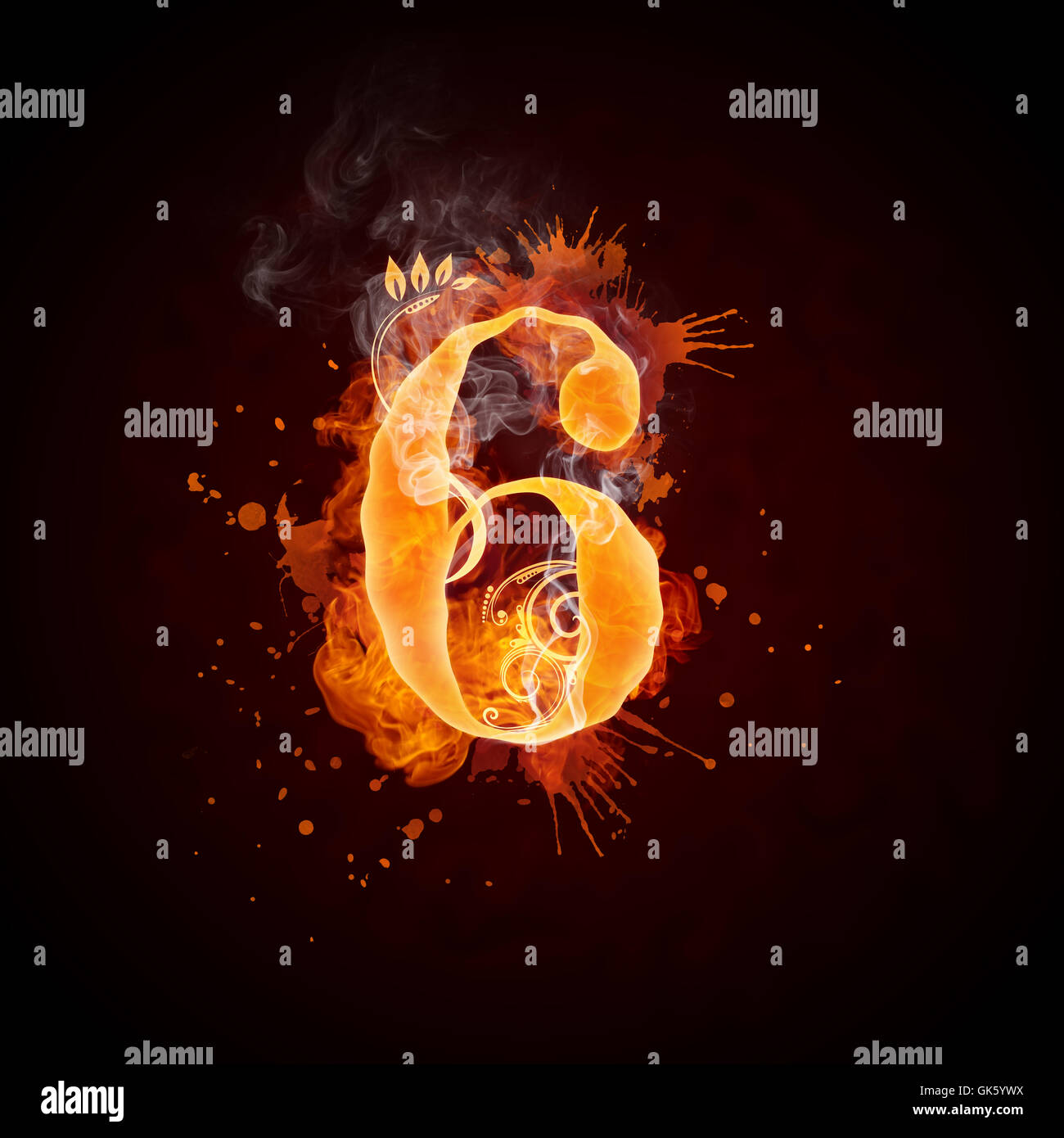 Fire Swirl Number 6 Stock Photo - Alamy