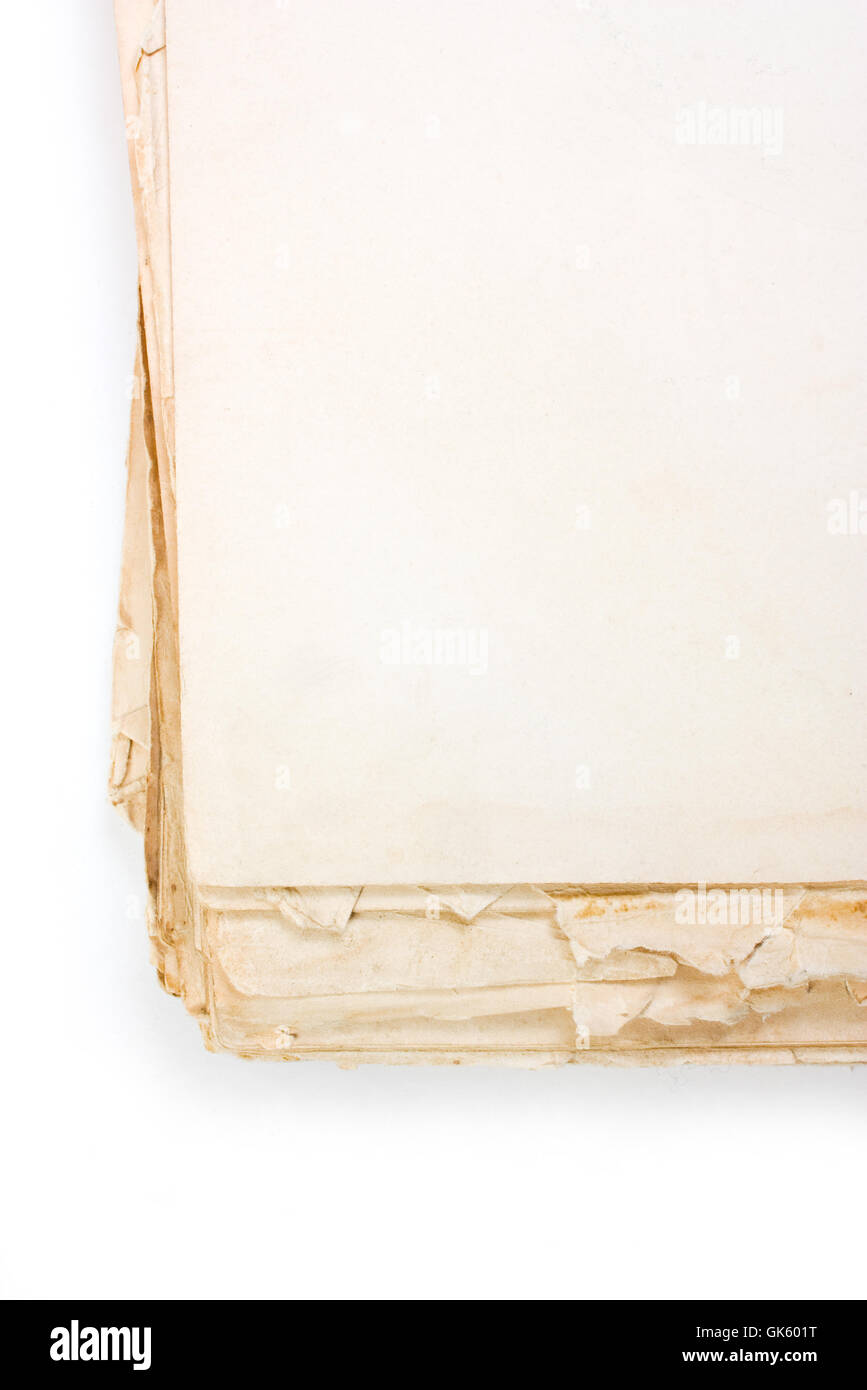 An old book with a crumpled sheet Stock Photo - Alamy