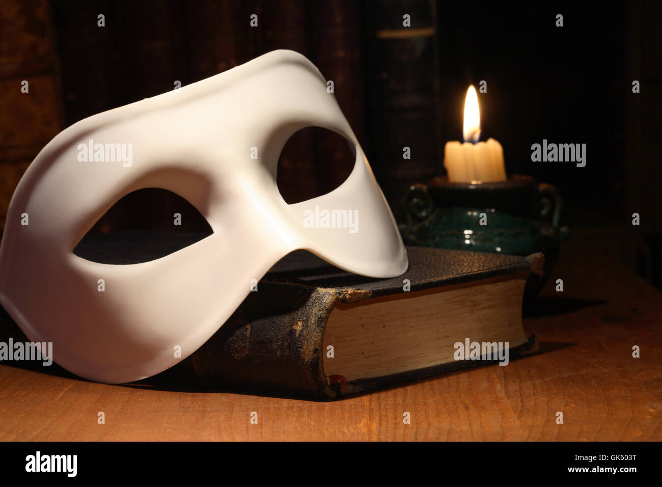 Mask On Book Stock Photo - Alamy