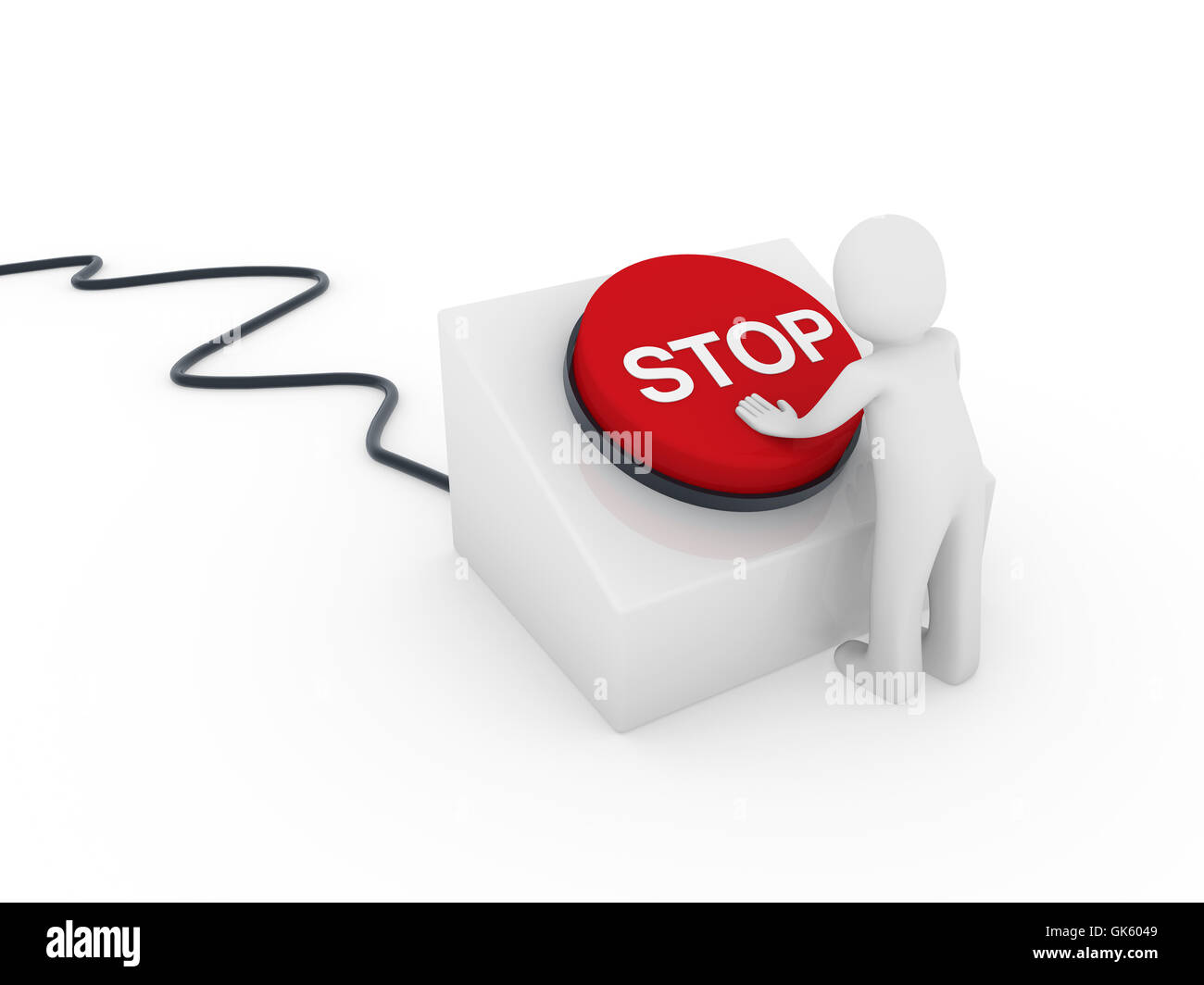 3d man stop sign illustration hi-res stock photography and images - Alamy