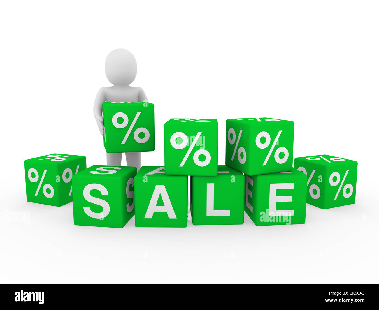 3d sale cube human Stock Photo - Alamy