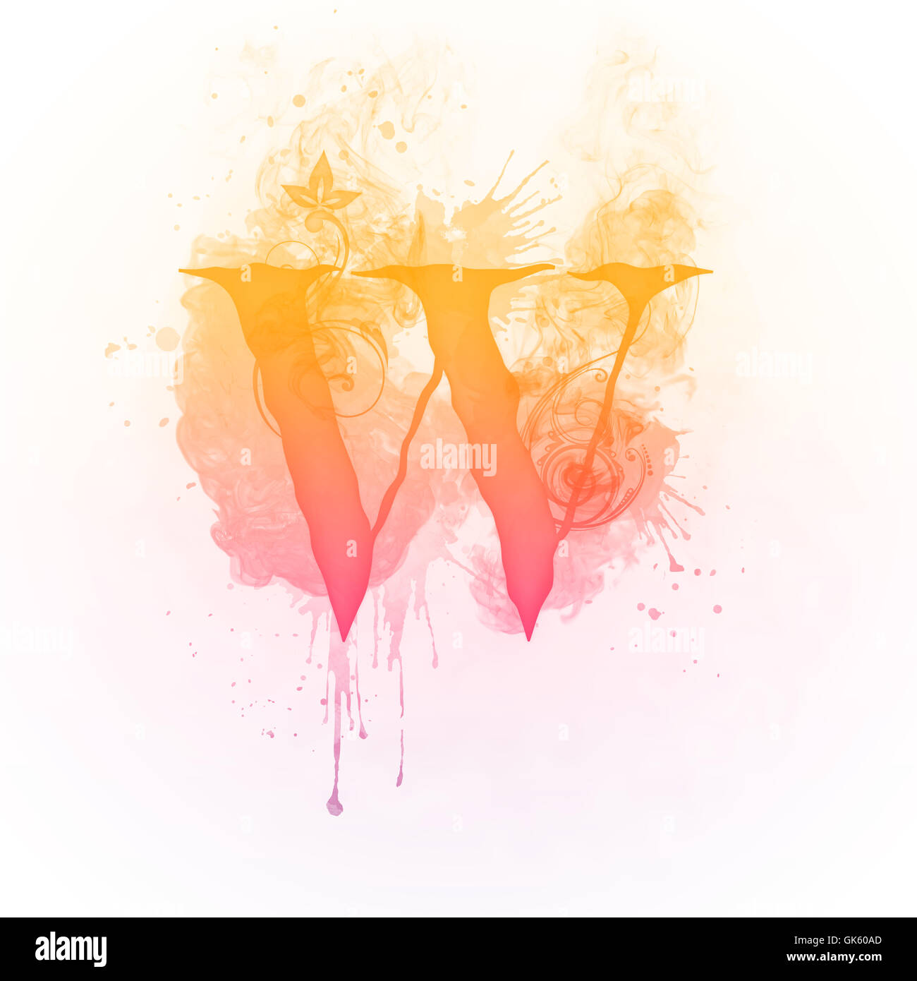 Sunny Swirl Letter W Stock Photo - Alamy