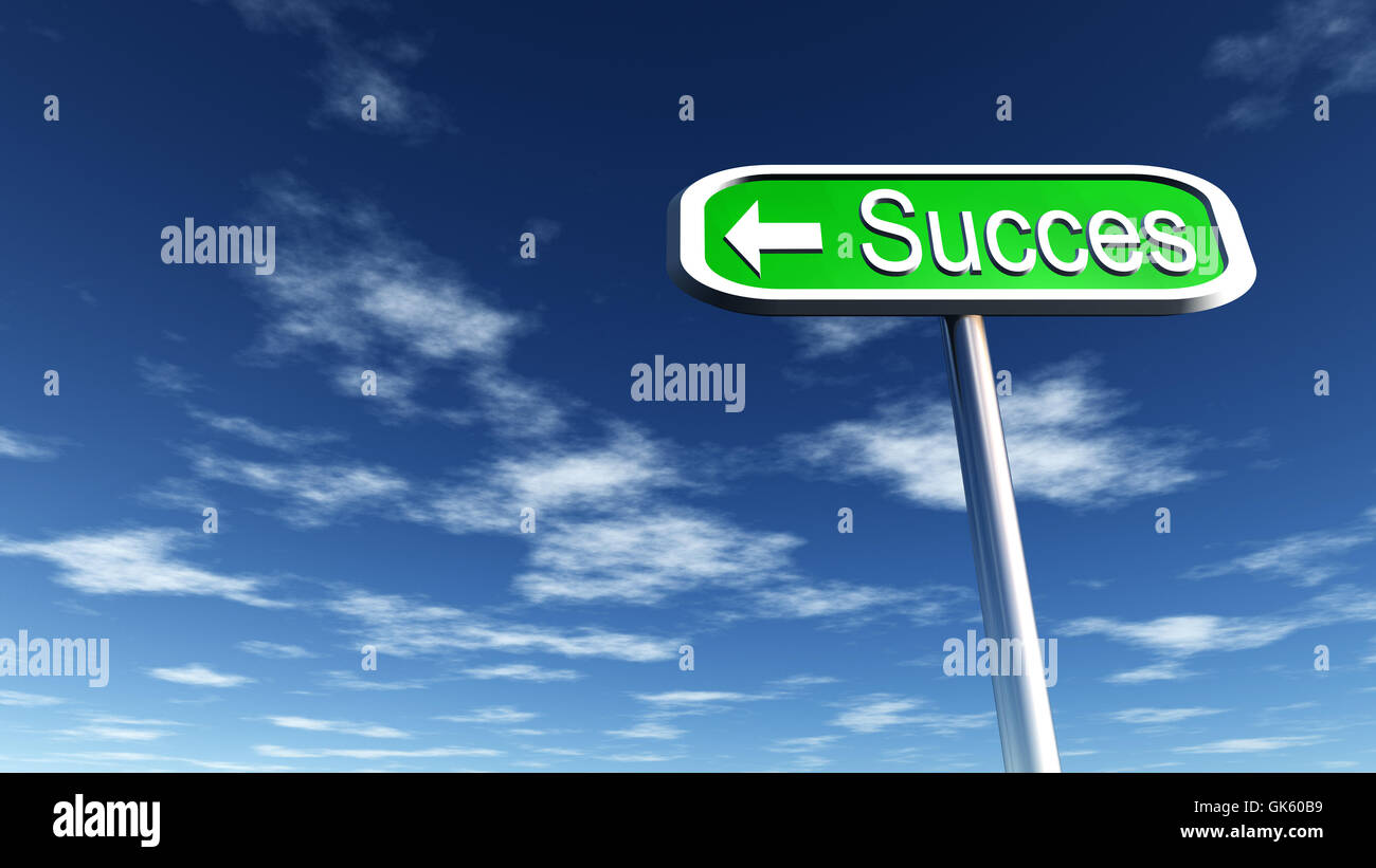 The signpost with a direction and the text - success Stock Photo - Alamy