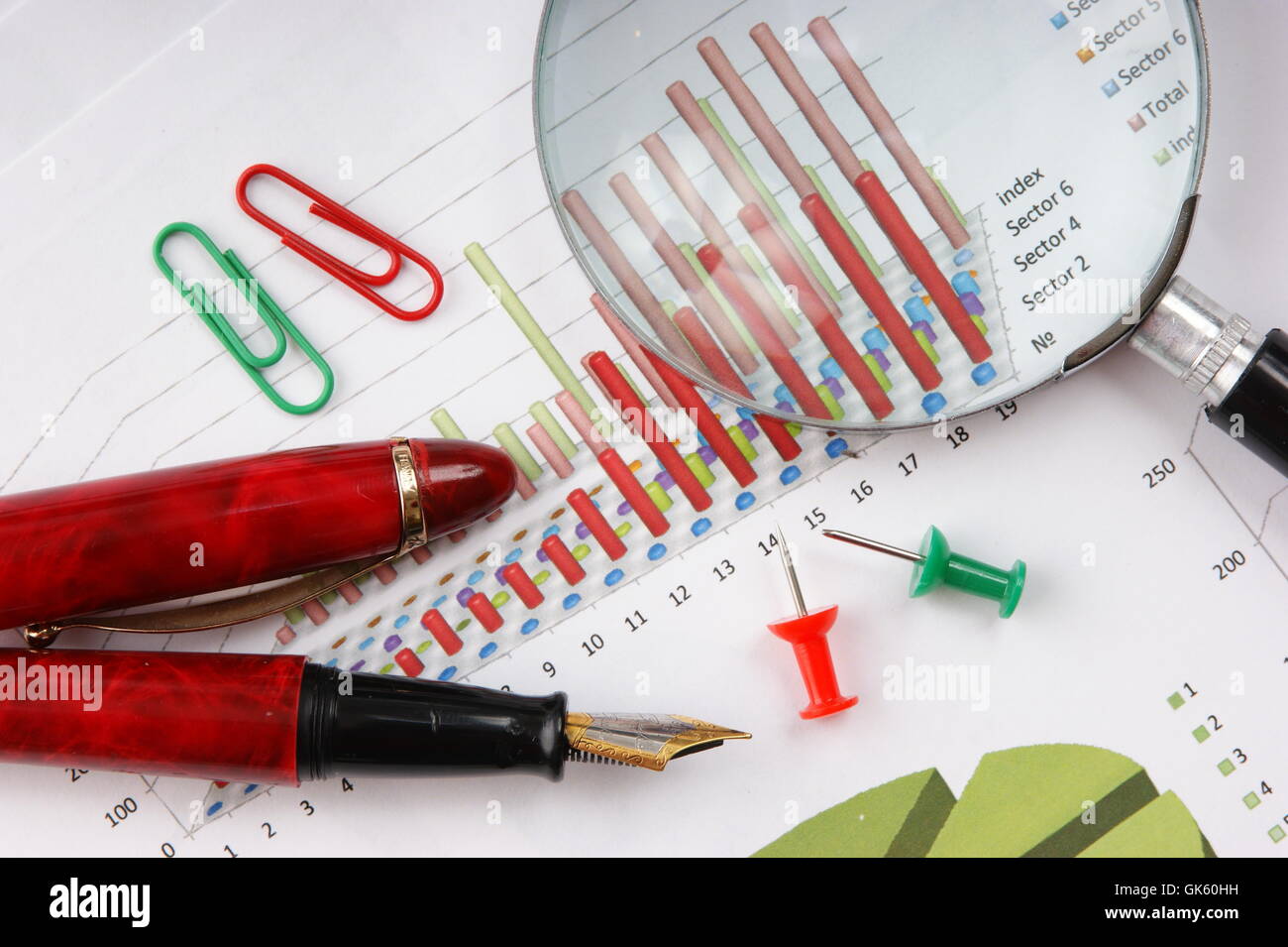 Graphs tables and documents Stock Photo - Alamy