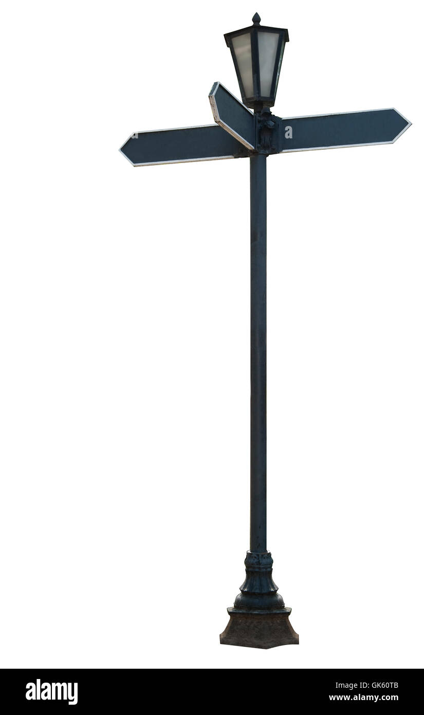 Blank street sign lamp post Cut Out Stock Images & Pictures - Alamy